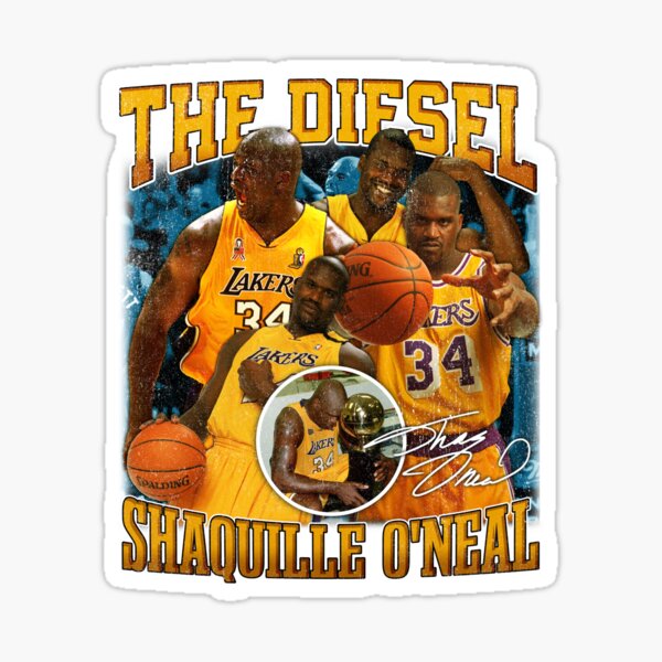 "Shaquille O'Neal Basketball Los Angeles Legend Signature Vintage Retro ...