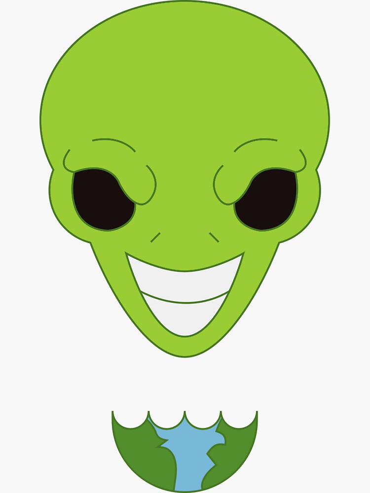 "lovable bad alien" Sticker for Sale by duzziart | Redbubble
