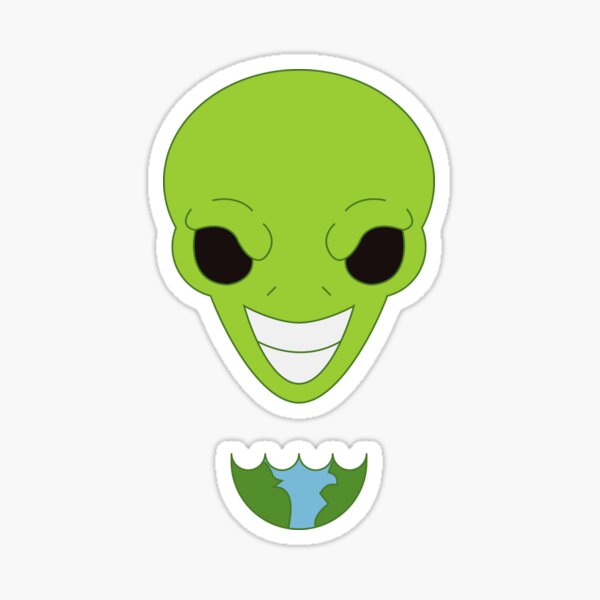 "lovable bad alien" Sticker for Sale by duzziart | Redbubble