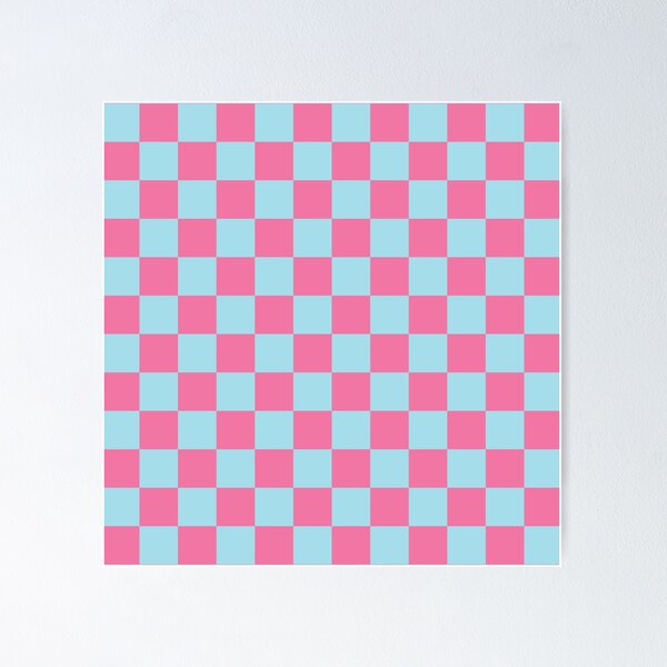"Pink and Cyan Checkered Pattern" Poster for Sale by MazingPatterns ...