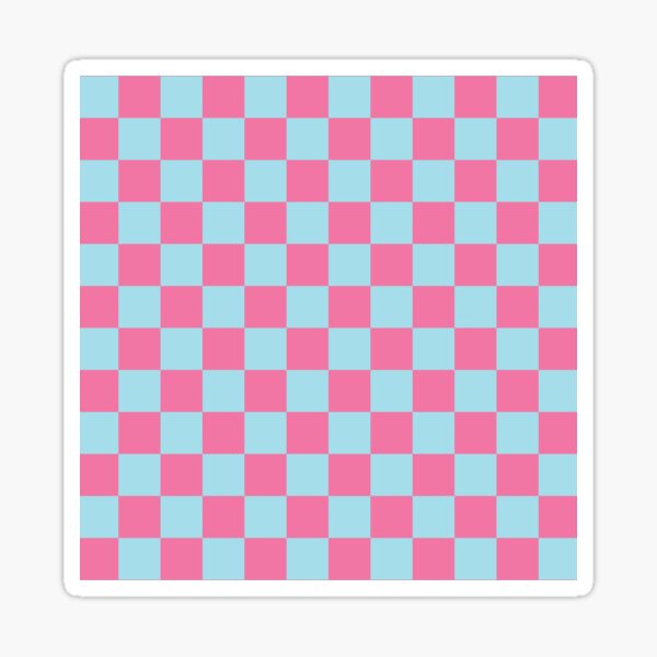 "Pink and Cyan Checkered Pattern" Sticker by MazingPatterns | Redbubble