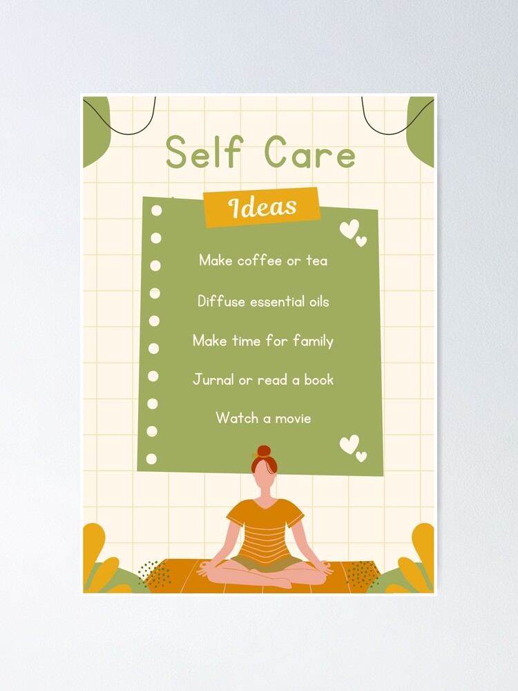 "Cream Cute Aesthetic Self Care Poster" Poster for Sale by creativedots ...