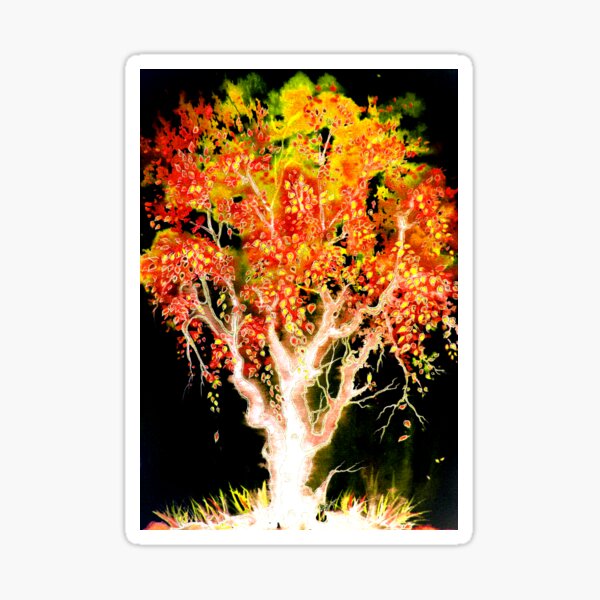"The Autumn Tree" Sticker for Sale by LindArt1 | Redbubble