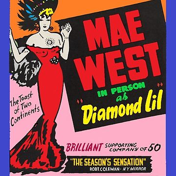 "MAE WEST Diamond Lil 1949 revival poster" Sticker for Sale by Love30smovies | Redbubble
