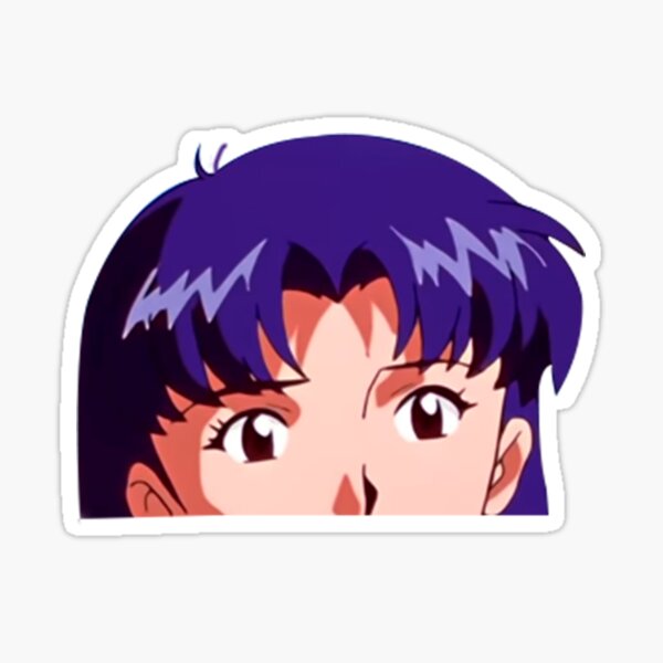 "Misato Katsuragi | Evangelion Cool Anime peeker ~2" Sticker for Sale ...