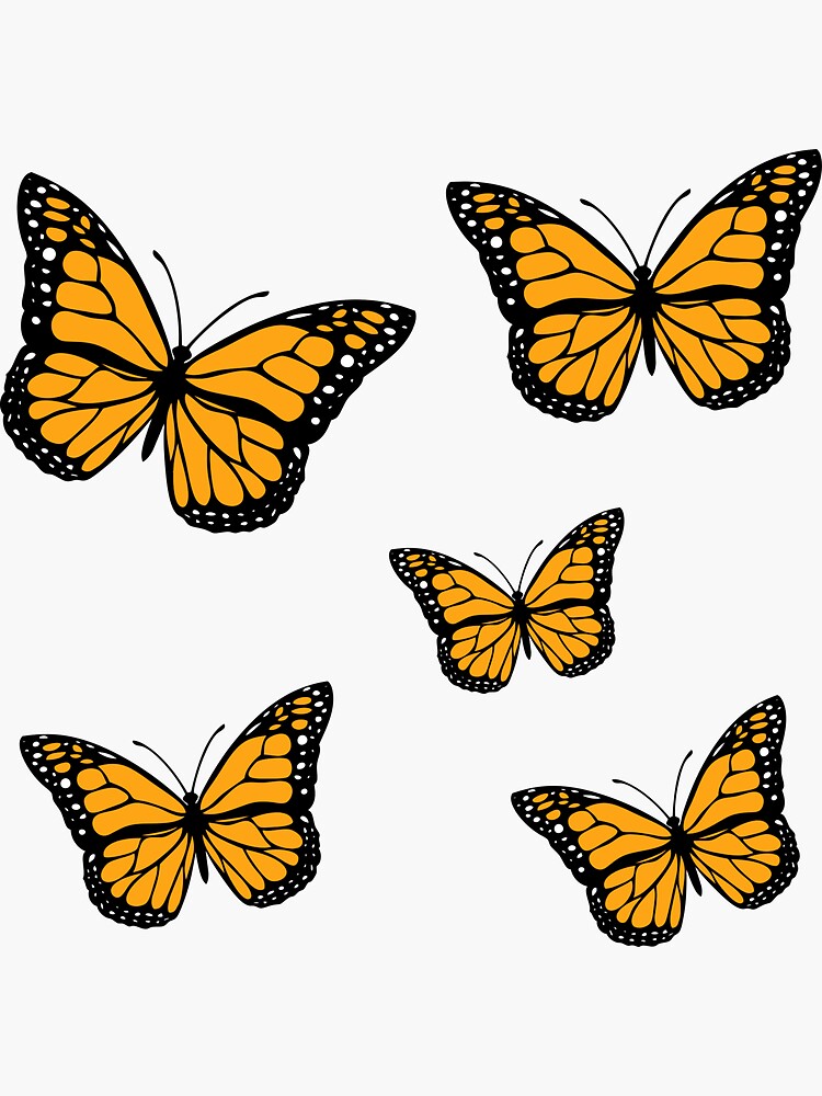 "Orange Butterflies Sticker Pack" Sticker by Joy-Publishing | Redbubble