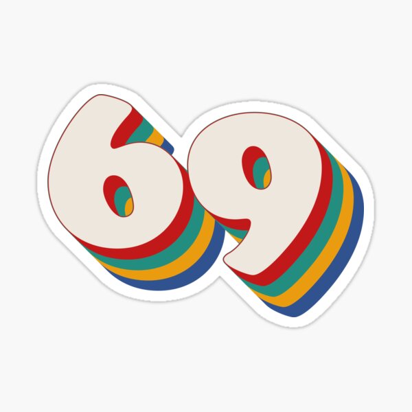 "Number 69" Sticker by Texterns | Redbubble