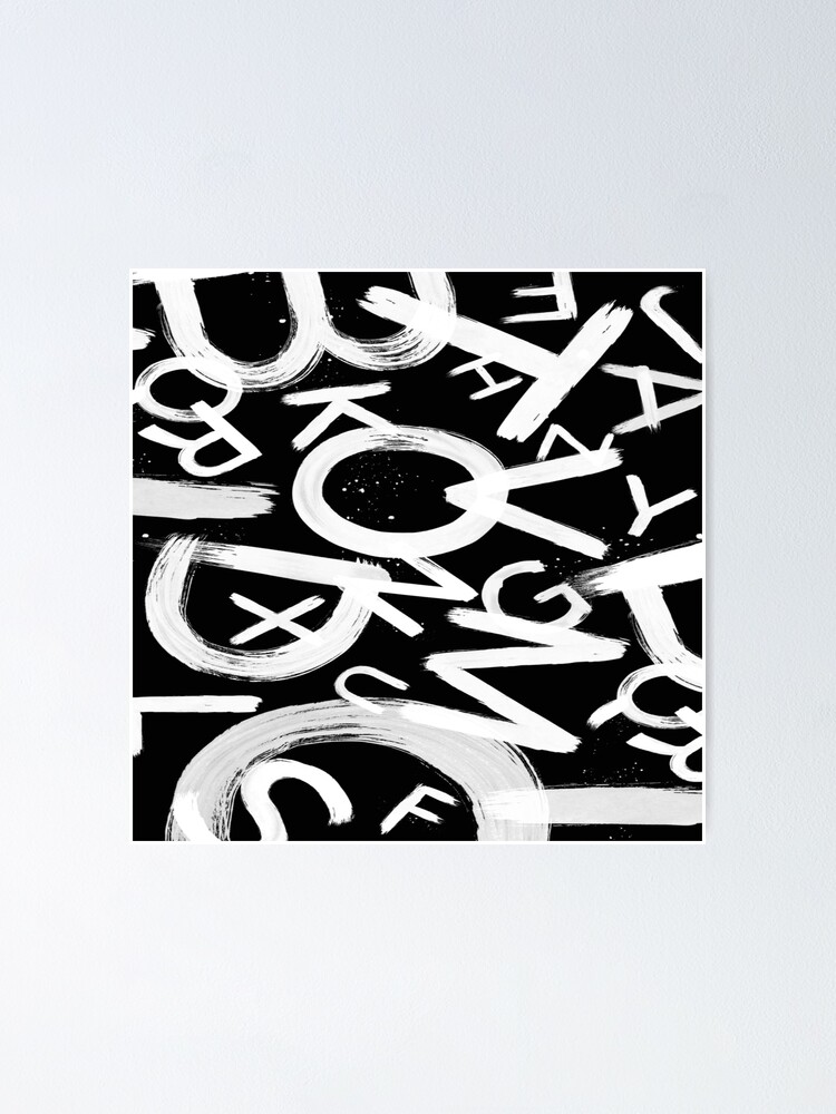 "Jumbled letters brush stroke style" Poster for Sale by MiRas7 | Redbubble
