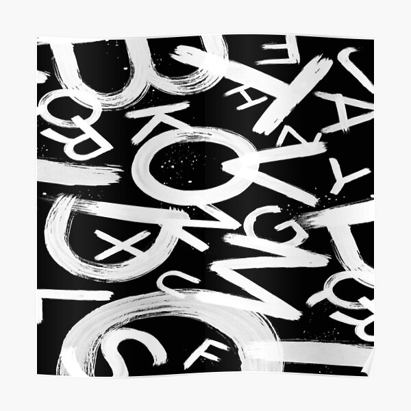 "Jumbled letters brush stroke style" Poster for Sale by MiRas7 | Redbubble