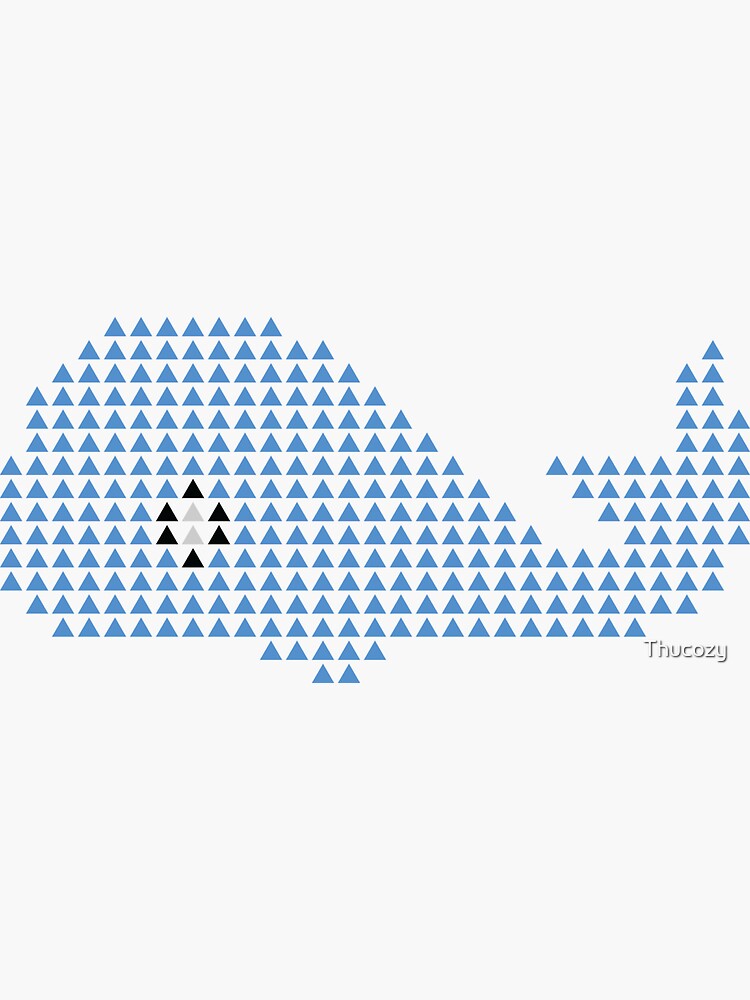 "Create blue whale shape from triangles" Sticker for Sale by Thucozy ...