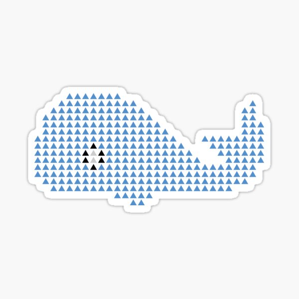 "Create blue whale shape from triangles" Sticker for Sale by Thucozy ...