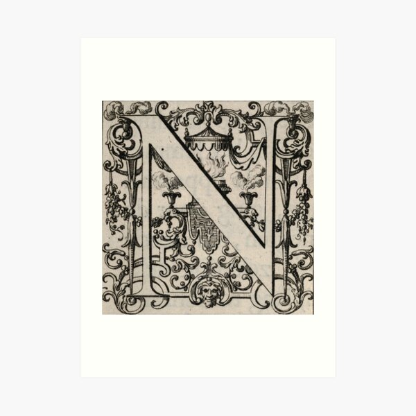 "Vintage Inspired Letter N-Roman Alphabet letter N-Calligraphy Letter N ...