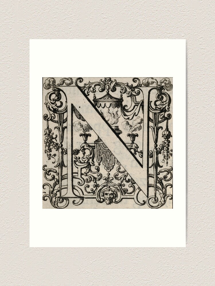 "Vintage Inspired Letter N-Roman Alphabet letter N-Calligraphy Letter N ...