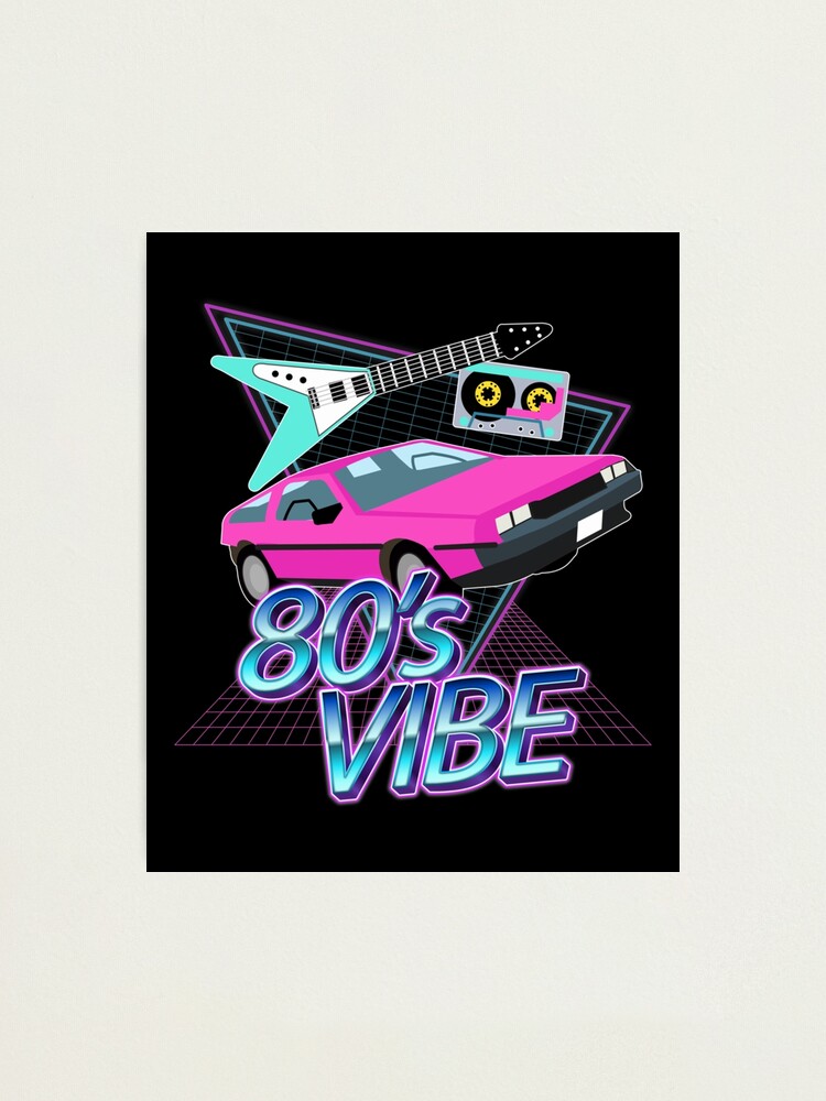 "80s Vibe Retro 80s Aesthetic Vaporwave Synthwave" Photographic Print ...