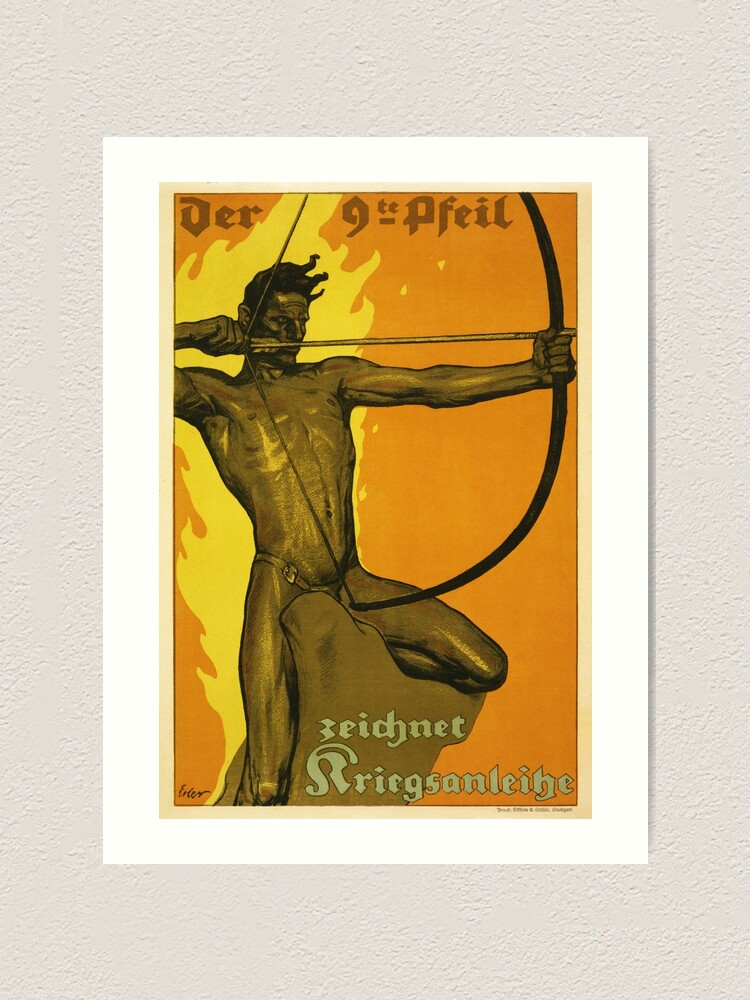 "DER 9TE PFEIL ZEICHNET KRIEGSANLEIHE 1918 Germany War Bonds Propaganda ...