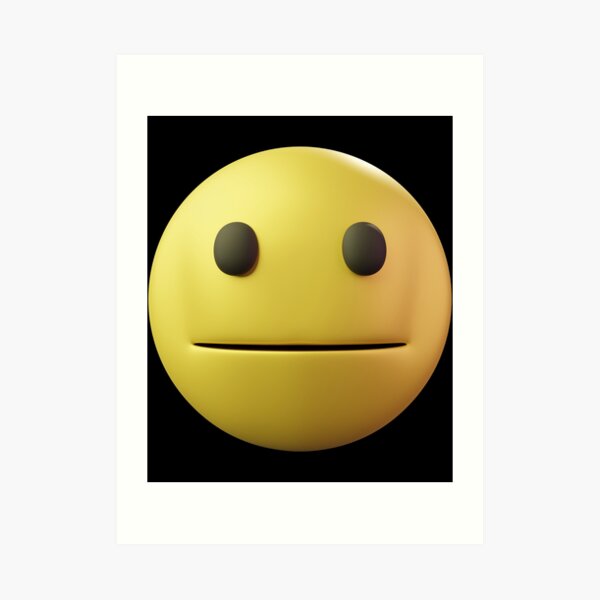 "Smiley Neutral 3D Face " Art Print for Sale by 3Dimension | Redbubble