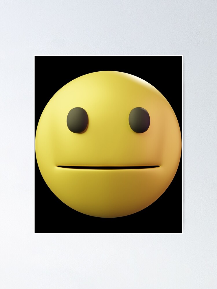 "Smiley Neutral 3D Face " Poster for Sale by 3Dimension | Redbubble