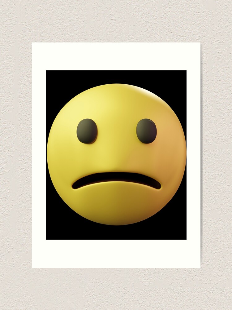 "Emoji Smiley Sad 3D Face " Art Print for Sale by 3Dimension | Redbubble