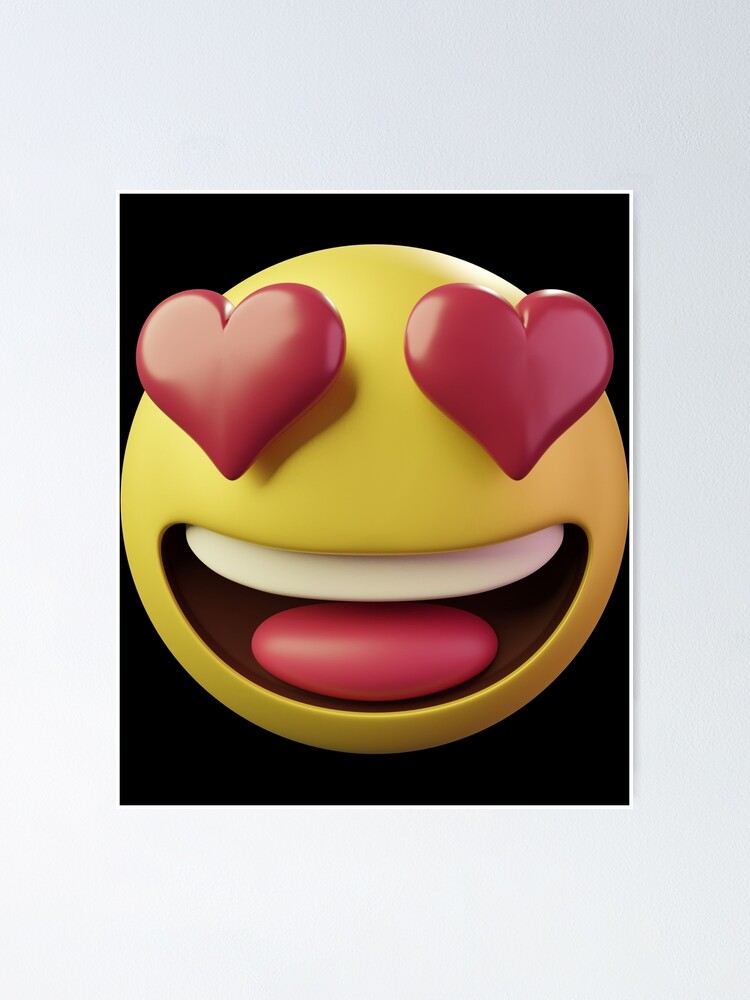 "Emoji Smiley Love And Happy 3D Face " Poster by 3Dimension | Redbubble
