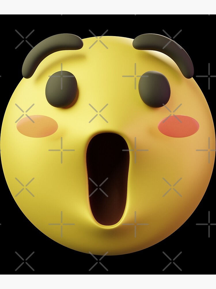 "Emoji Smiley Amazed 3D Face " Poster for Sale by 3Dimension | Redbubble