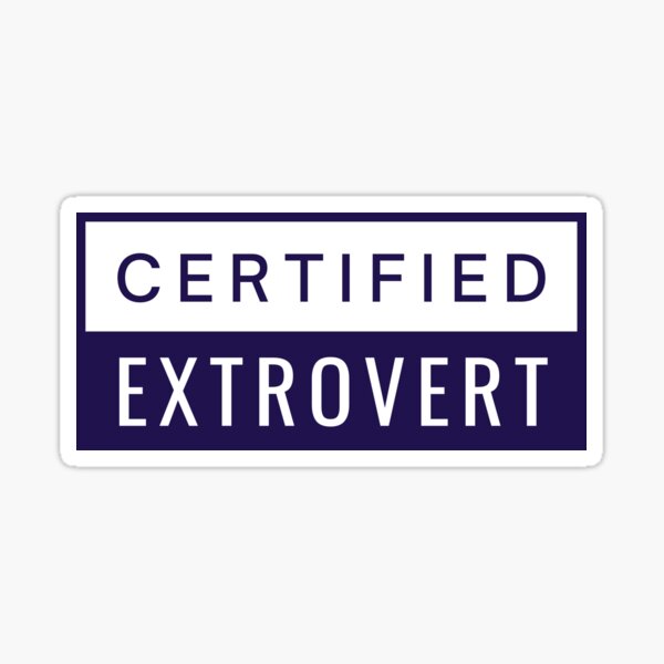 "Certified Extrovert Purple Personality Quotes" Sticker by Quotla ...