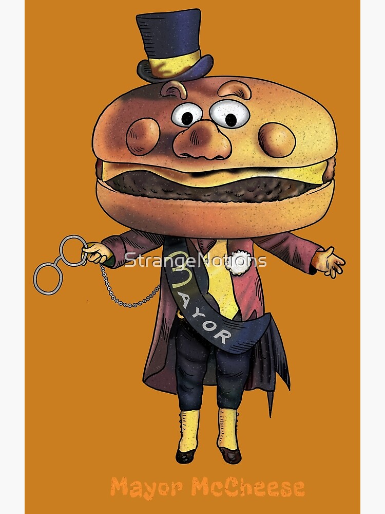 1970s Big Burger Joint Mayor McCheese Mascot Character Premium Matte ...