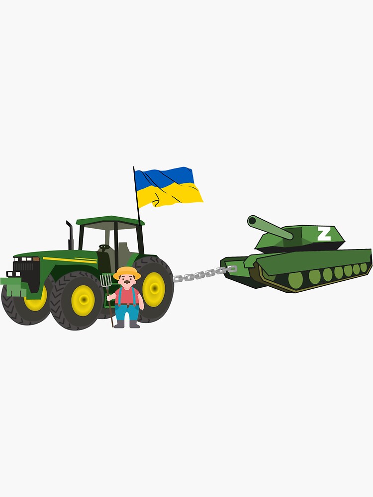 "Ukrainian tractor pulling tank" Sticker by patrikedesign | Redbubble