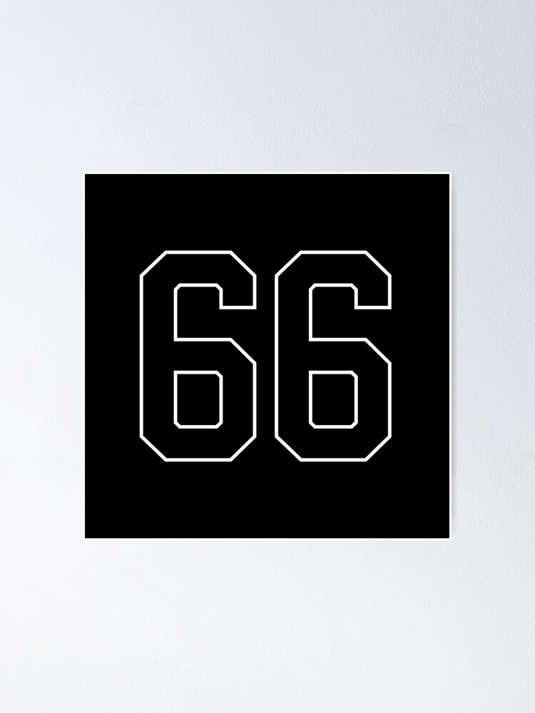 "Black Number 66 lucky sports jersey sixty six" Poster for Sale by ...
