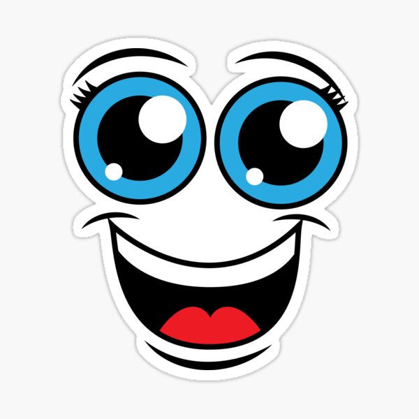 "Happy Girl Smiley Face Cartoon" Sticker for Sale by FuRanKuStudio ...