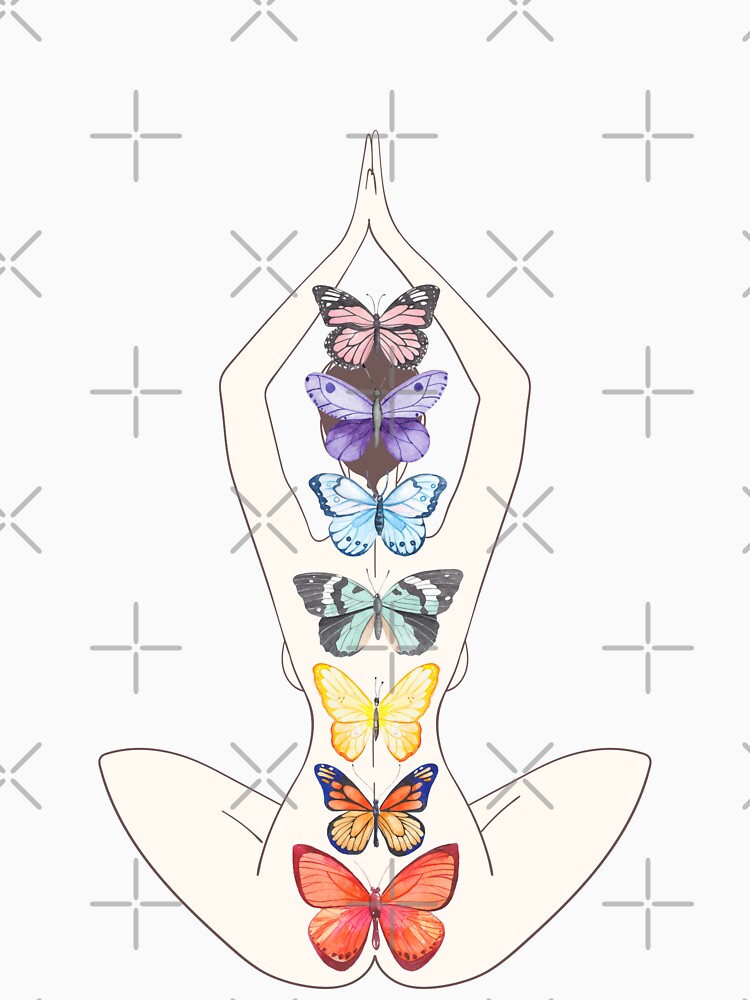 "The seven chakras color chart Colorful Butterfly" T-shirt by ...