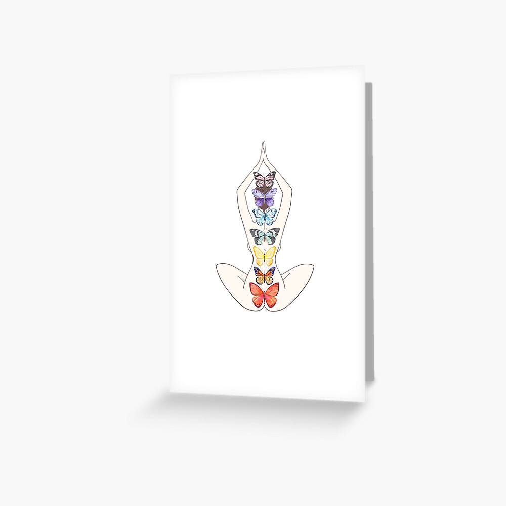 "The seven chakras color chart Colorful Butterfly" Greeting Card by ...