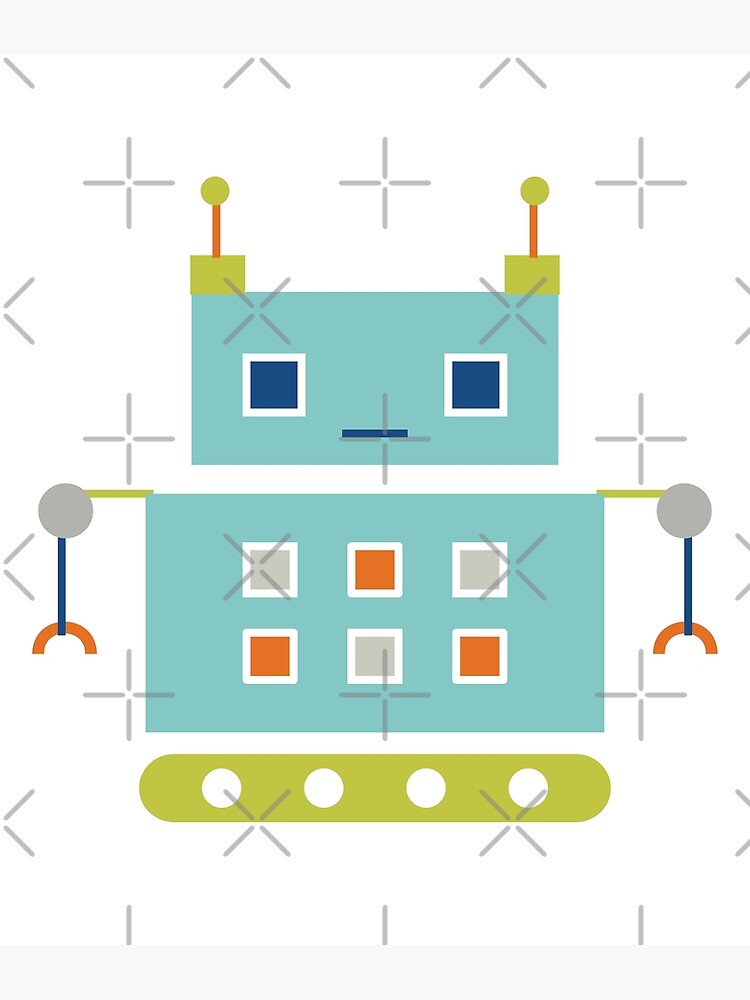 "Cute Light Blue Robot" Poster for Sale by StudioShine | Redbubble