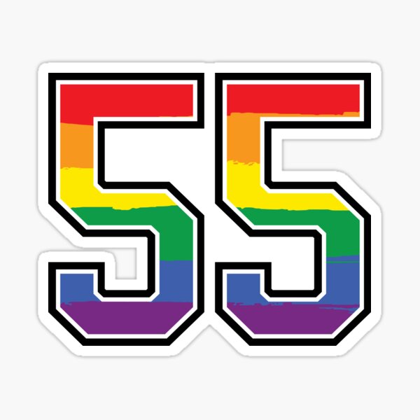 "Number 55 Rainbow LGBT pride fifty five" Sticker by LoveIsColorful ...