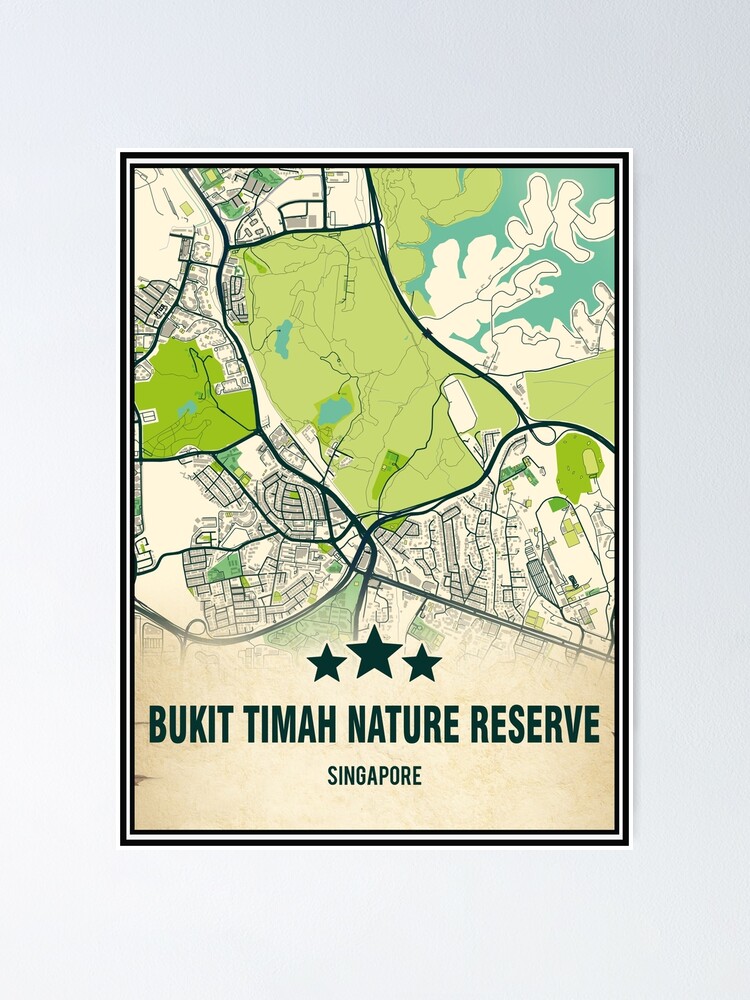 "Bukit Timah Nature Reserve park map - art deco map park" Poster for ...