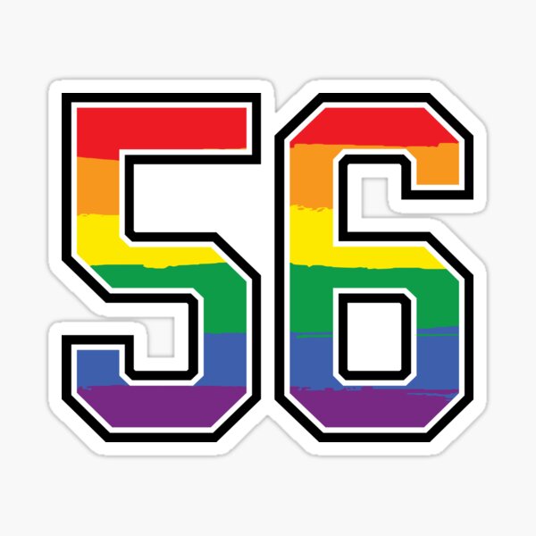 "Number 56 Rainbow LGBT pride fifty six" Sticker by LoveIsColorful ...