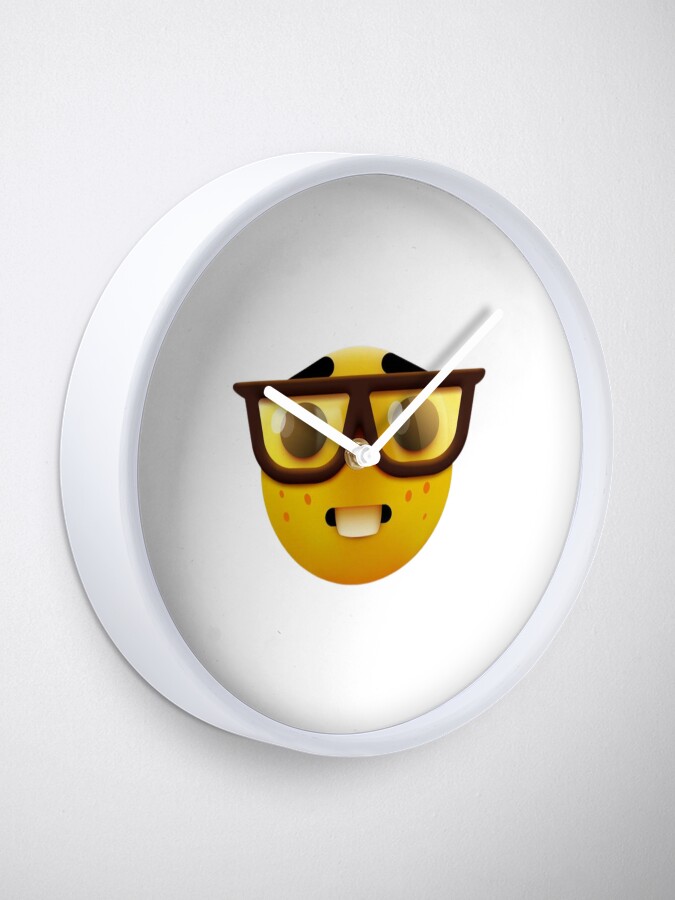 "GOOFY AHH, nerd emoji" Clock for Sale by Shrewd-Mood | Redbubble