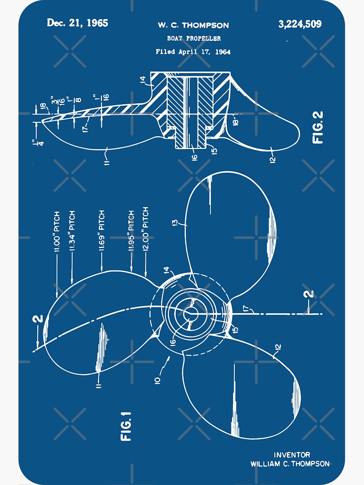 "Boat Propeller 1964 " Sticker by anodyle | Redbubble