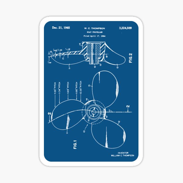 "Boat Propeller 1964 " Sticker by anodyle | Redbubble