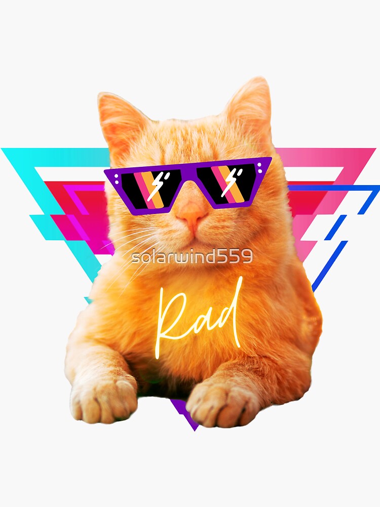"Rad Kitty" Sticker by solarwind559 | Redbubble
