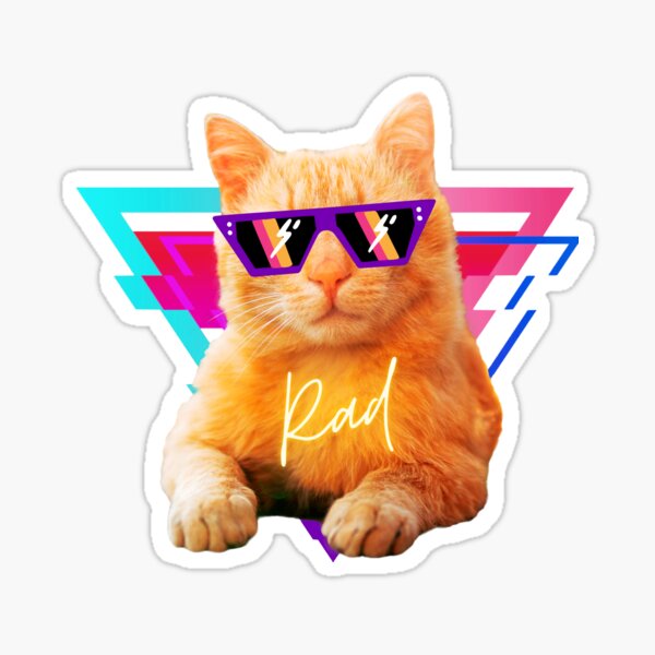 "Rad Kitty" Sticker by solarwind559 | Redbubble