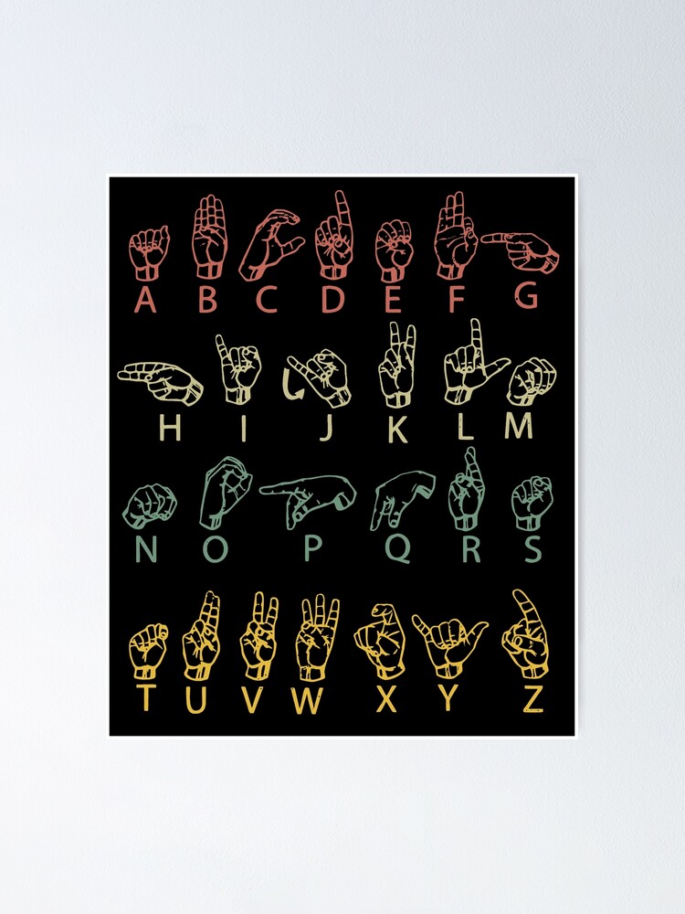 "ASL American Sign language" Poster for Sale by mathonshirts | Redbubble