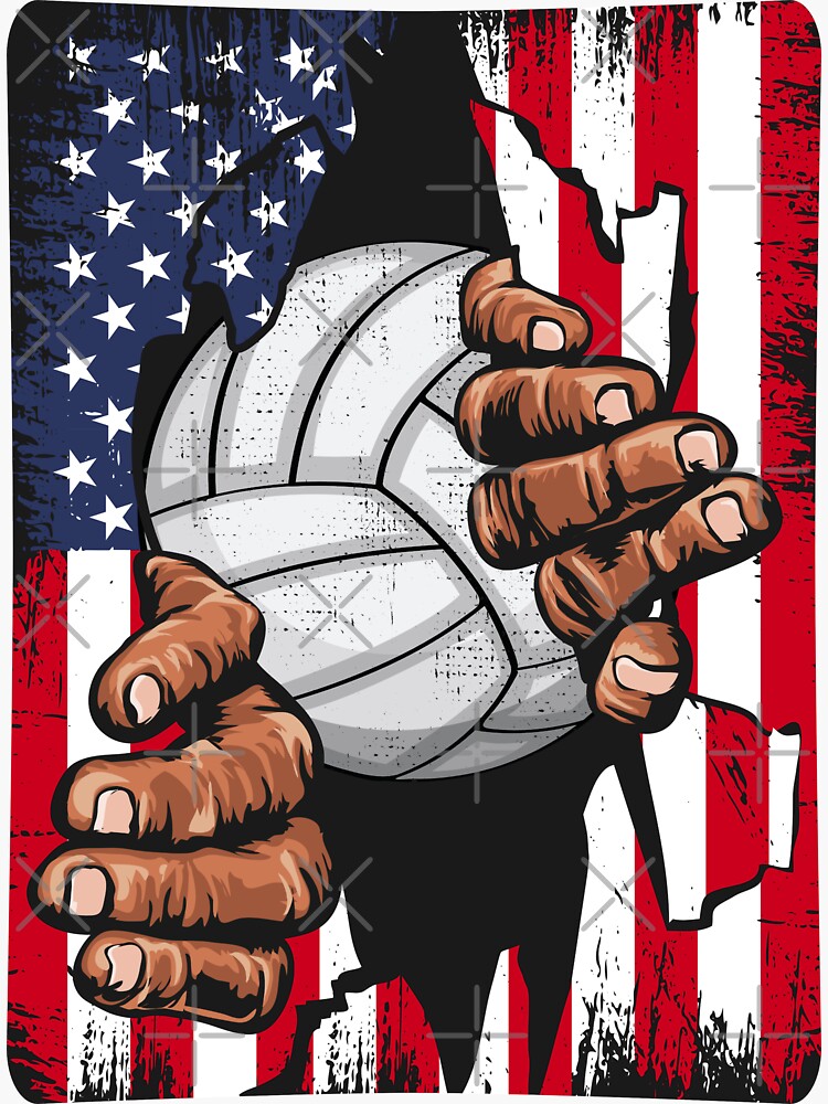 "American Flag Volleyball Inside Me Patriotic USA vBall Player 4th of ...