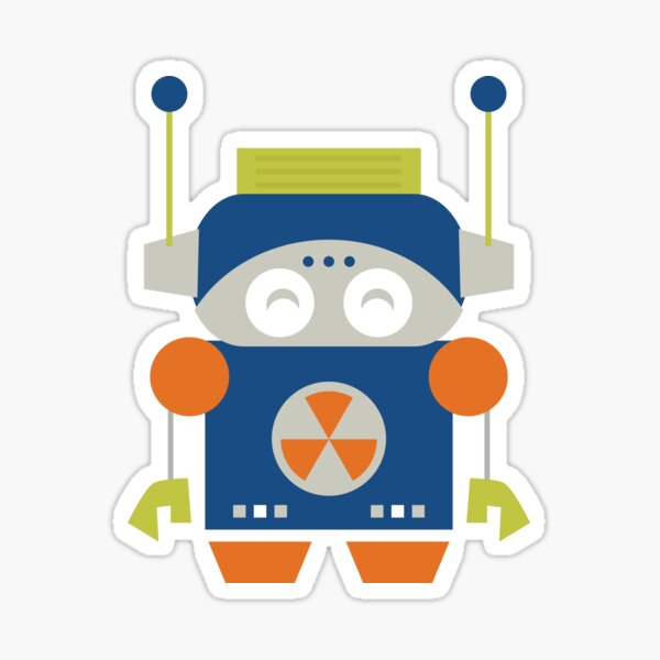 "Cute Blue Robot" Sticker by StudioShine | Redbubble