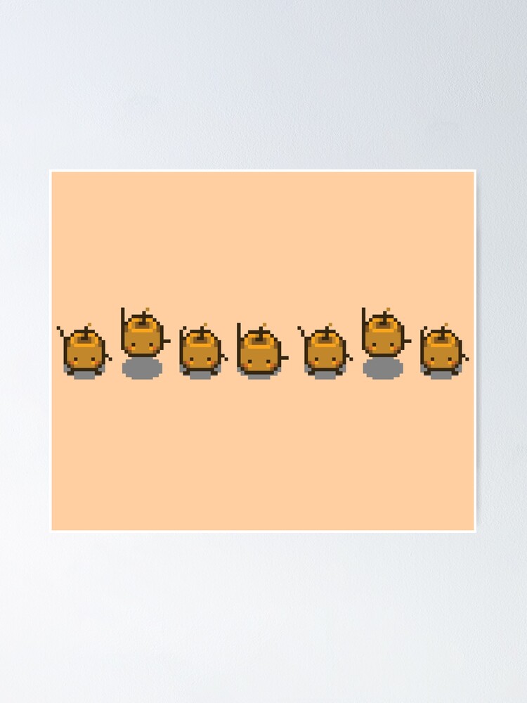 "Stardew Valley Orange Junimo Waving" Poster for Sale by aiya-pixels ...