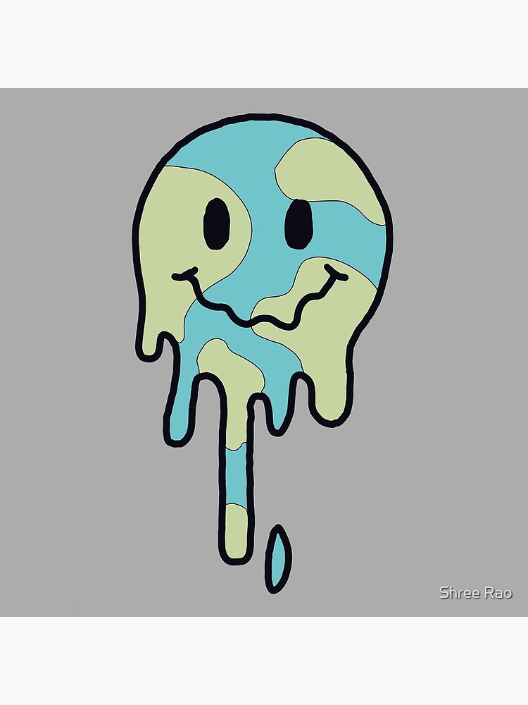 "dripping earth smiley face" Poster for Sale by starshop- | Redbubble