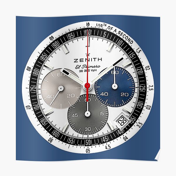 "El Primero Chronomaster Original White Panda Watch" Poster by ...