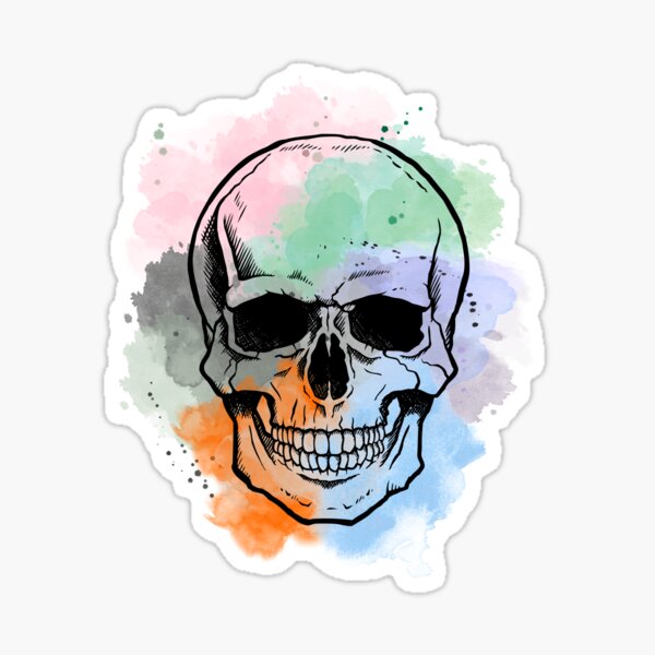"Coloured skull " Sticker for Sale by Saumik-Z | Redbubble