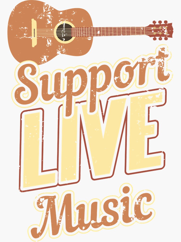 "Support live music musician band indie retro" Sticker for Sale by ...