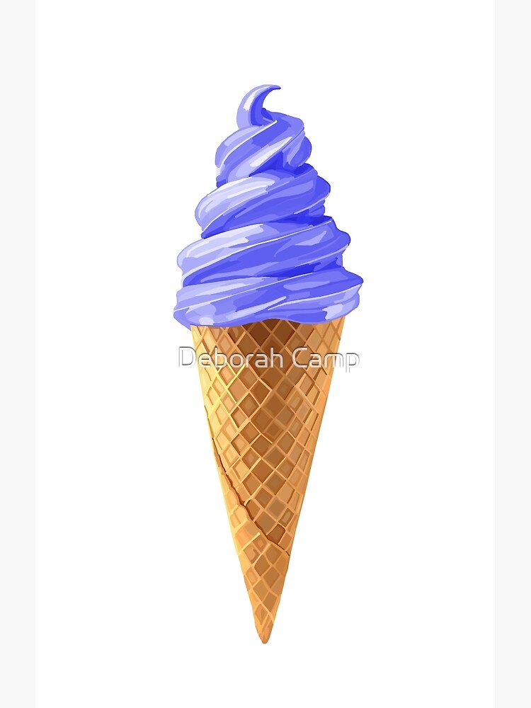 "Indigo Ube Soft Serve Ice Cream Cone" Photographic Print by ...
