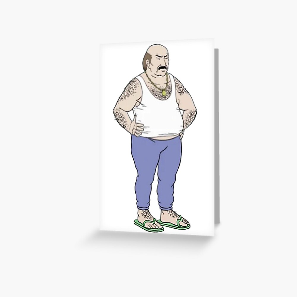 "Aqua teen hunger force Carl angry wearing sandals " Greeting Card for ...